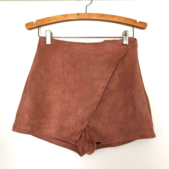 About Us | Skirts | 325 Suede Wrap Mini Skort | Poshmark